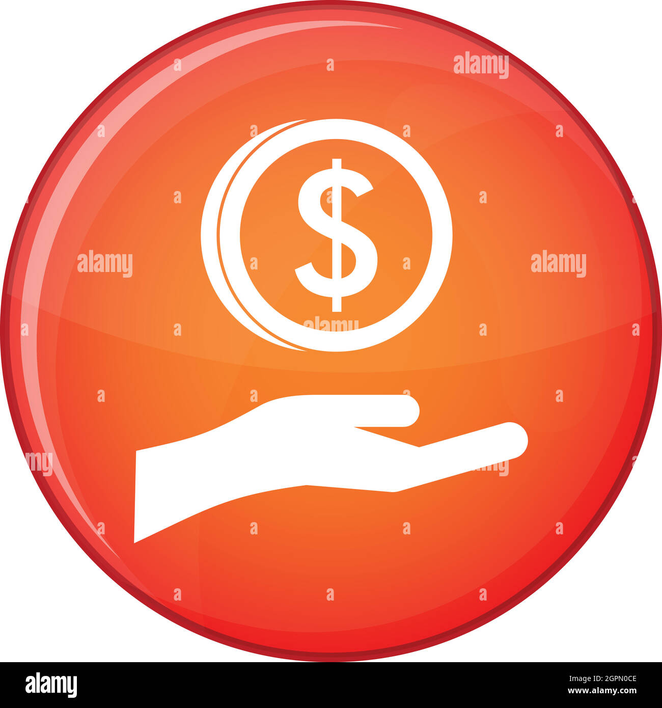 Hand and dollar coin icon, flat style Stock Vector Image & Art - Alamy