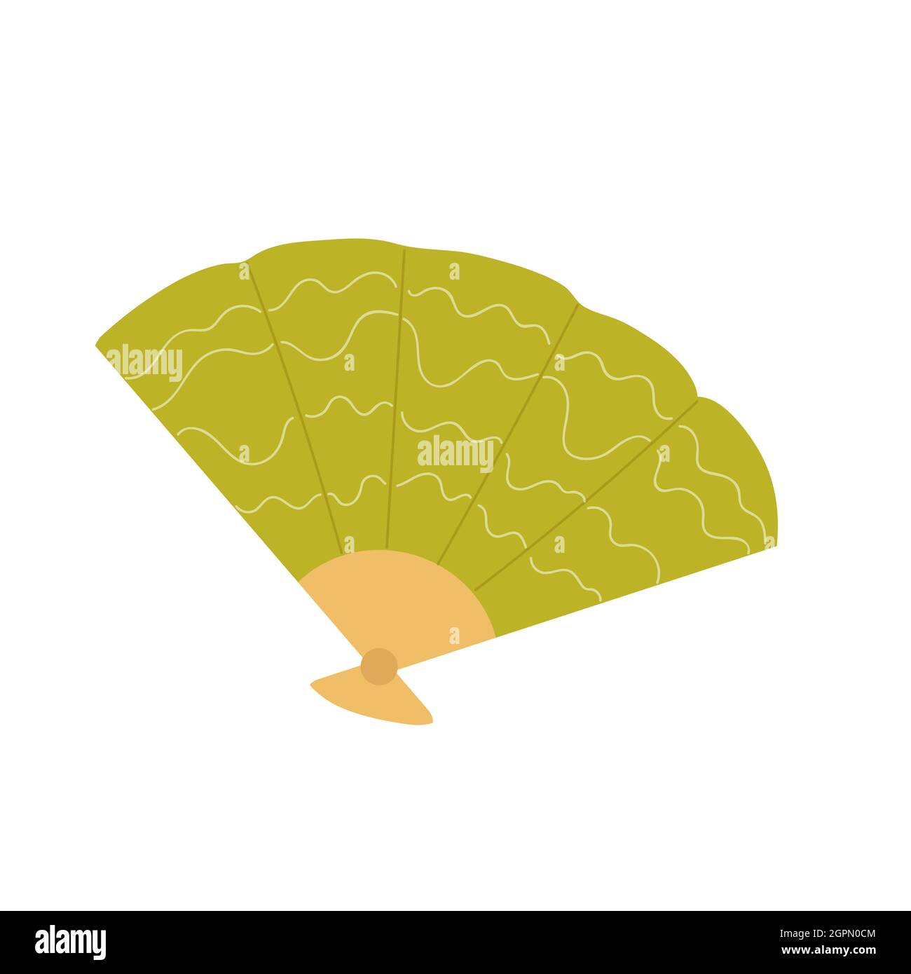 Summer fan, tropical beach object vector illustration. Cartoon paper ...