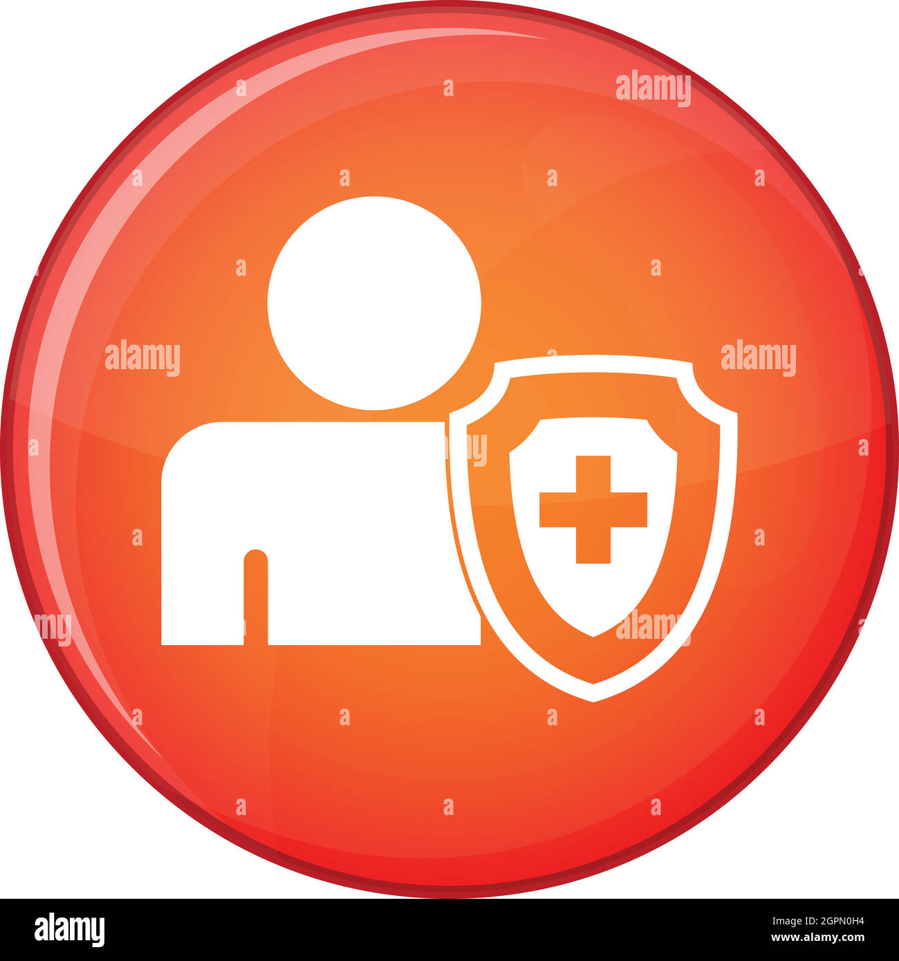 Person and medical cross protection shield icon Stock Vector Image ...