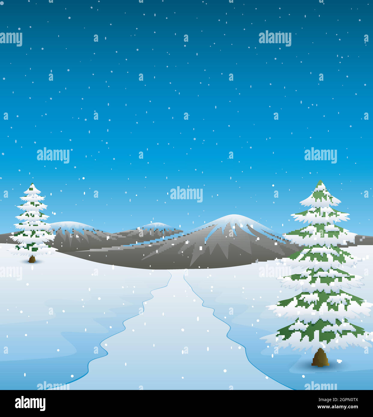 Road view with mountains Stock Vector Images - Alamy