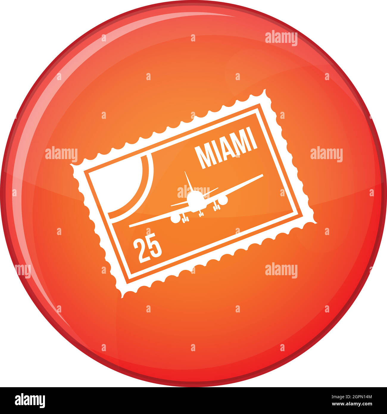 Stamp with plane and text Miami inside icon Stock Vector Image & Art ...
