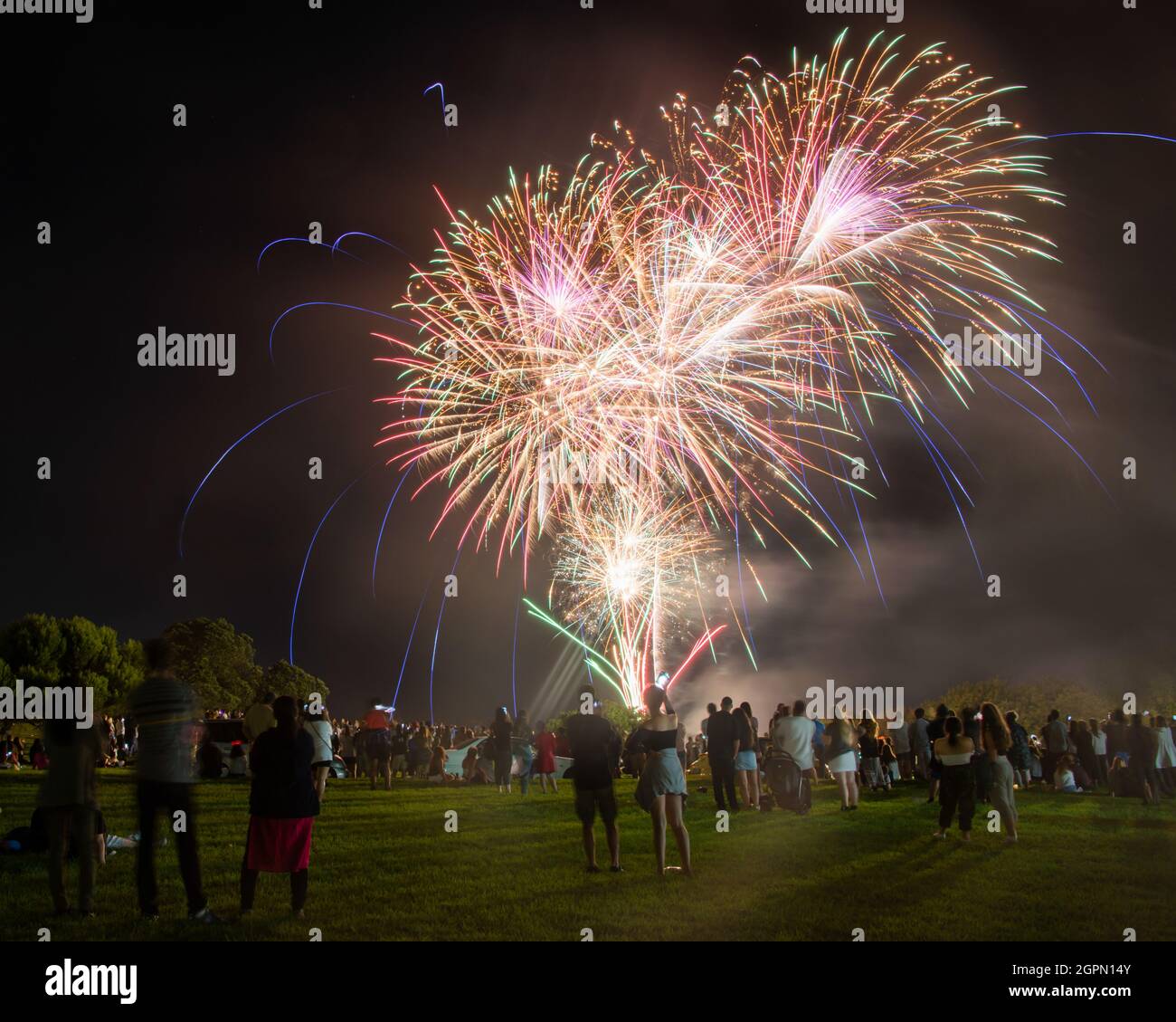 Fireworks at Chinese New Year Lantern Festival in Auckland Stock Photo ...
