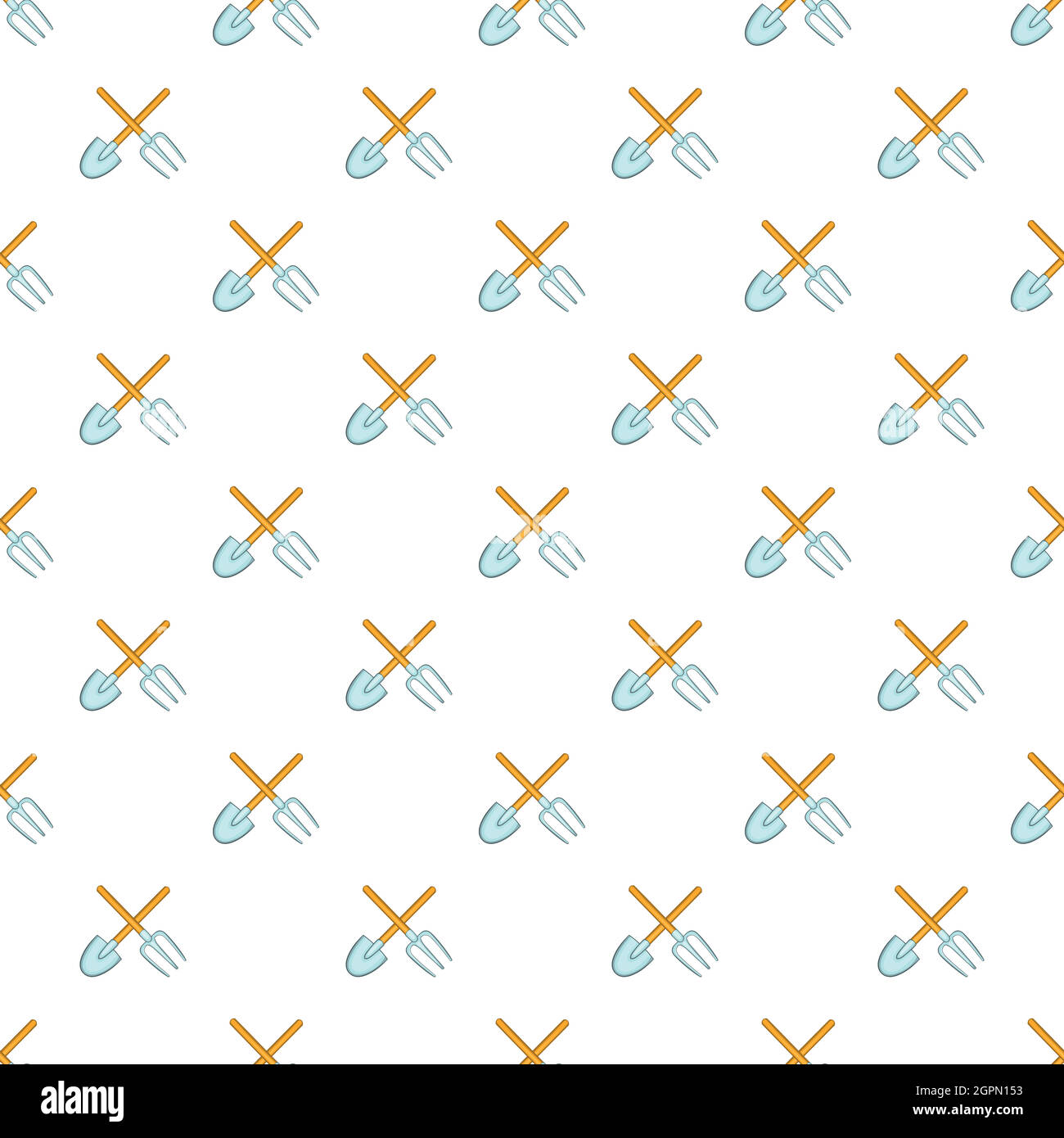 Shovel and fork pattern, cartoon style Stock Vector Image & Art - Alamy