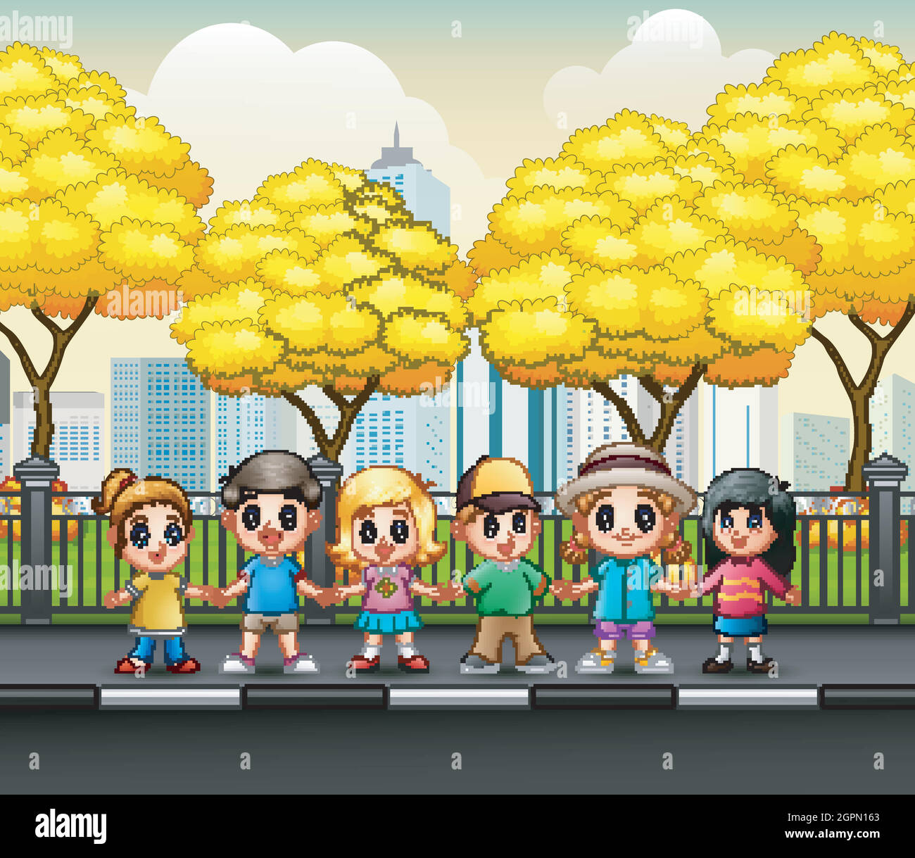 Pavement Sidewalk Autumn Stock Vector Images - Alamy