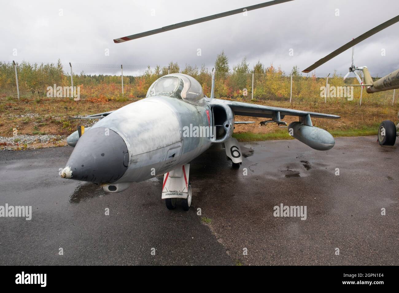 Folland Gnat Mk.1 jet aircraft on display, Lappeenranta Finland Stock ...