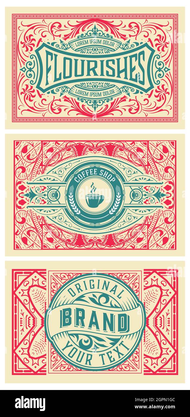 Set of 3 vintage labels for packing Stock Vector Image & Art - Alamy