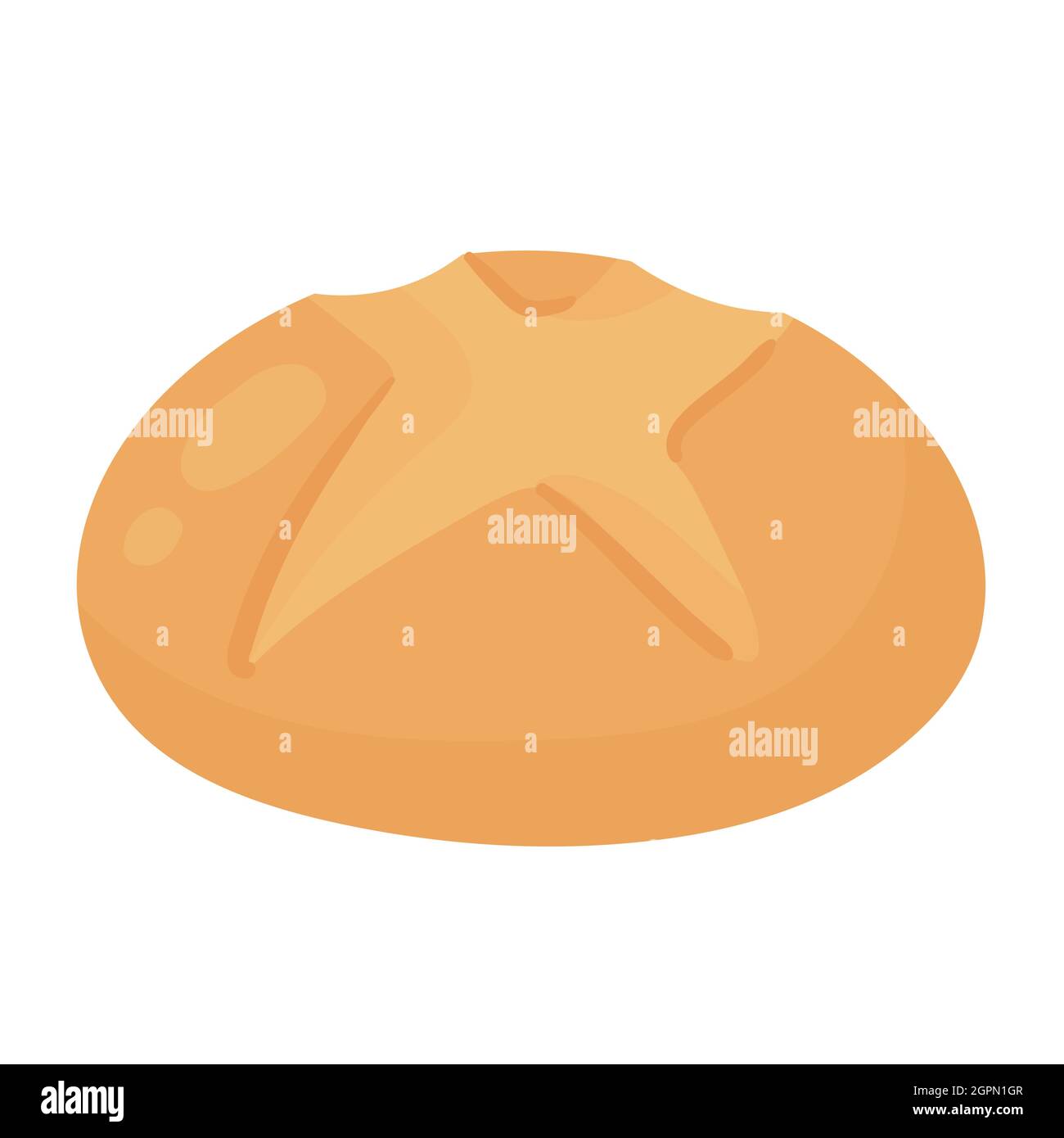 Wheat bread product, traditional food menu of bakery production vector ...