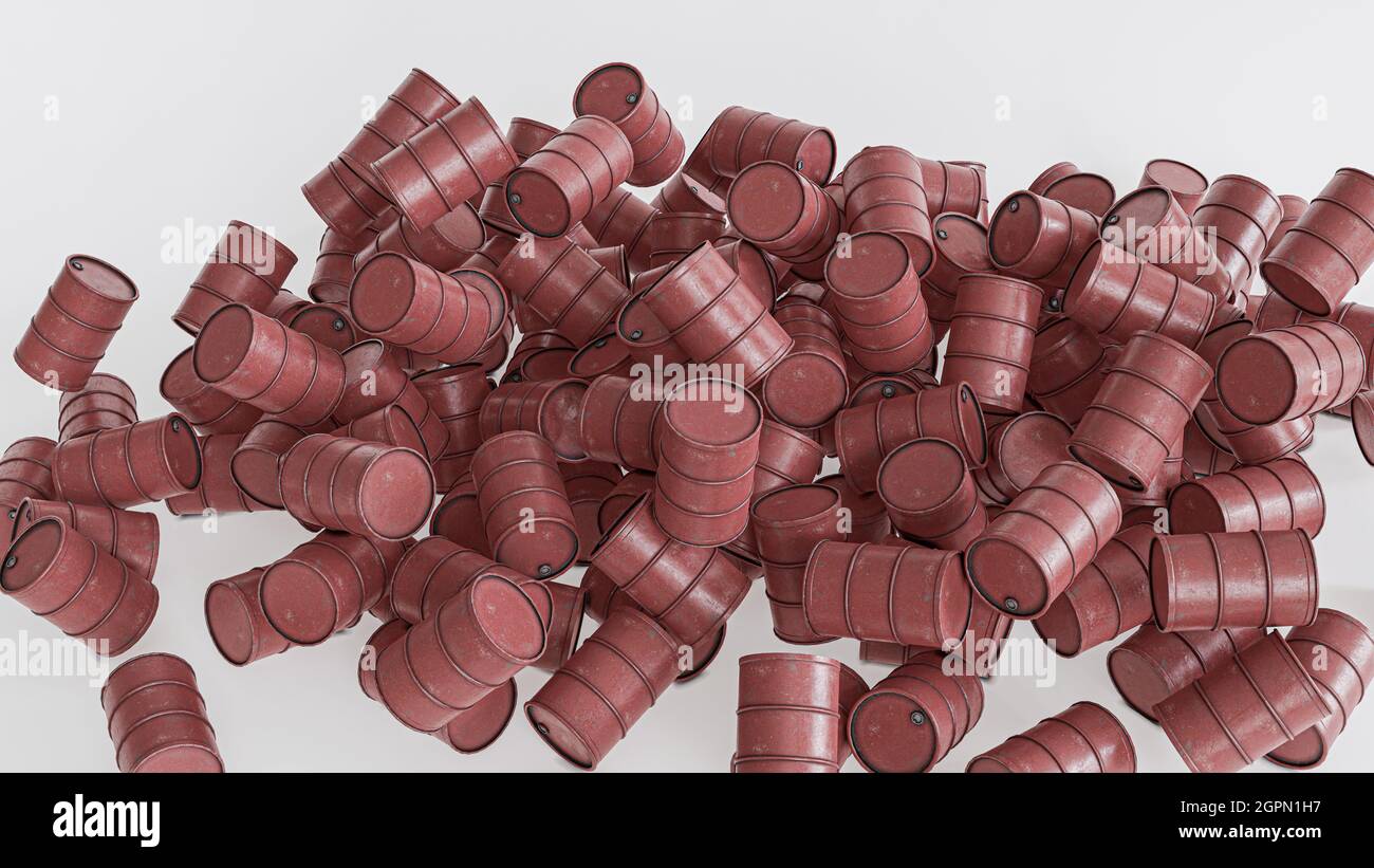 barrels isolated on white background 3d illustration Stock Photo - Alamy