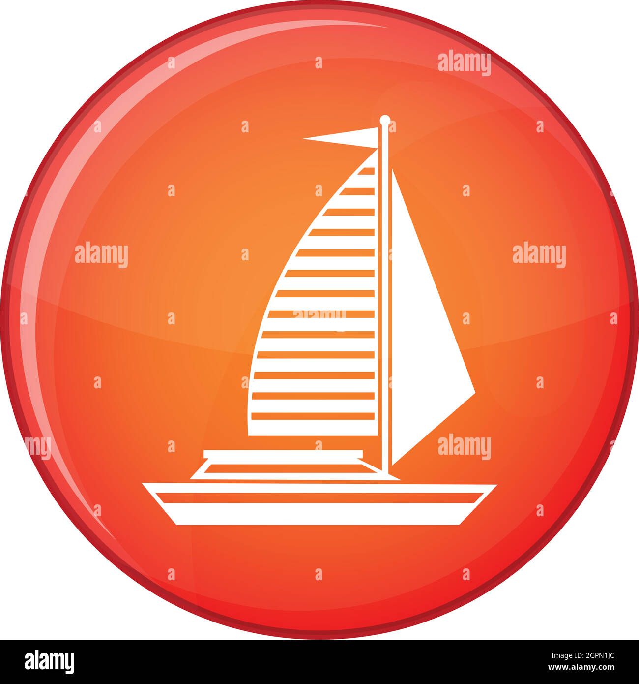Yacht with sails icon, flat style Stock Vector Image & Art - Alamy