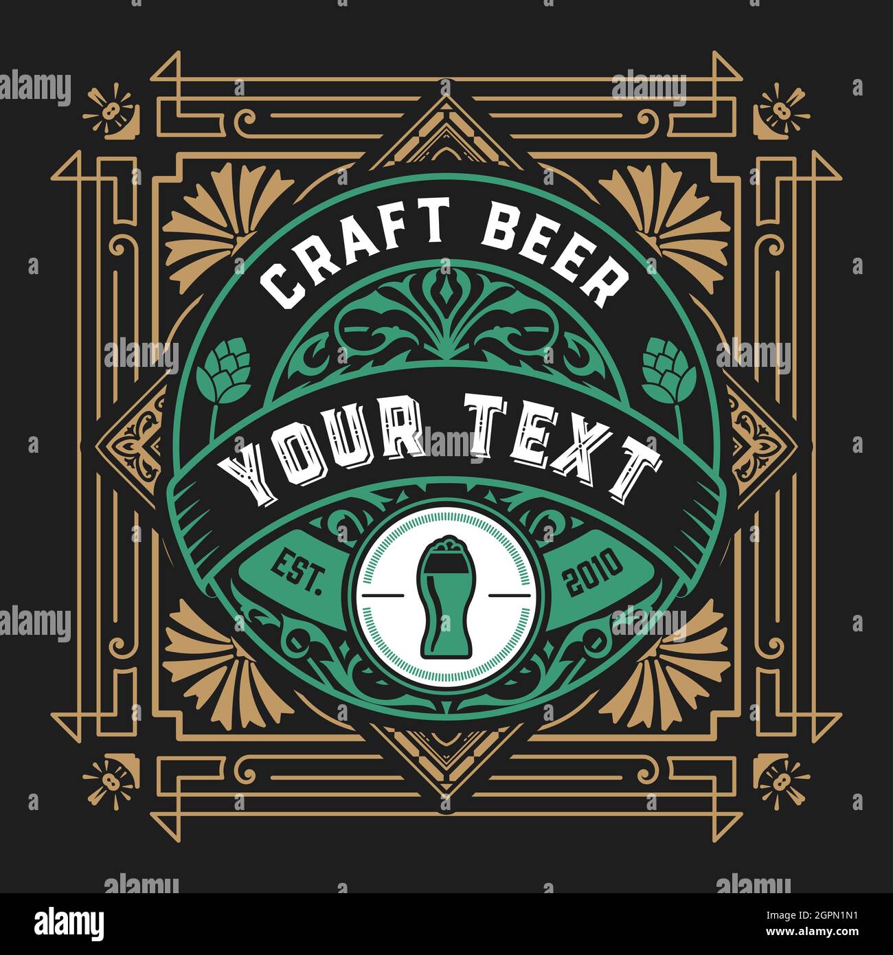 Beer label with old frames Stock Vector Image & Art - Alamy