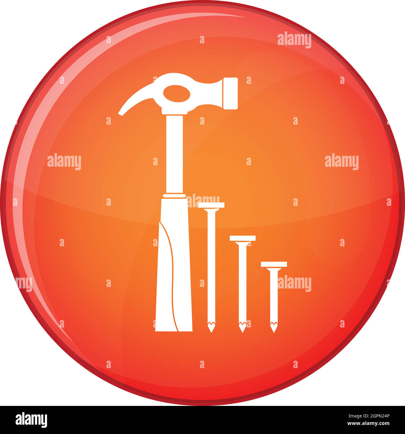 Hammer and nails icon, flat style Stock Vector Image & Art - Alamy