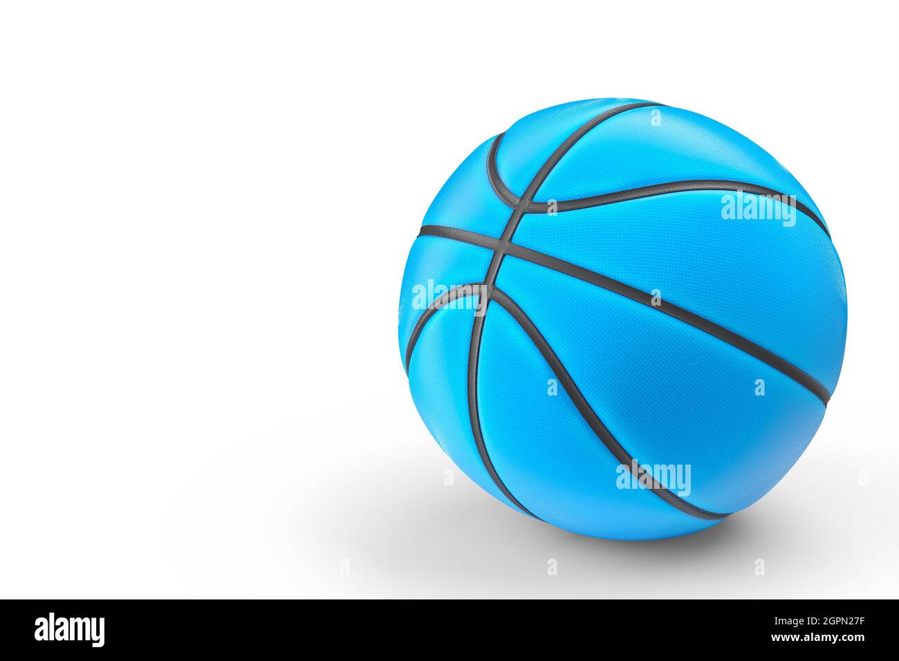 Blue basketball ball isolated on white background. 3d rendering of ...