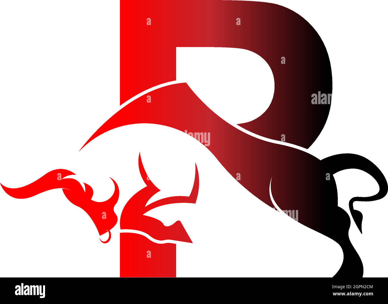 Mix letter logo icon with bull design symbol template Stock Vector ...