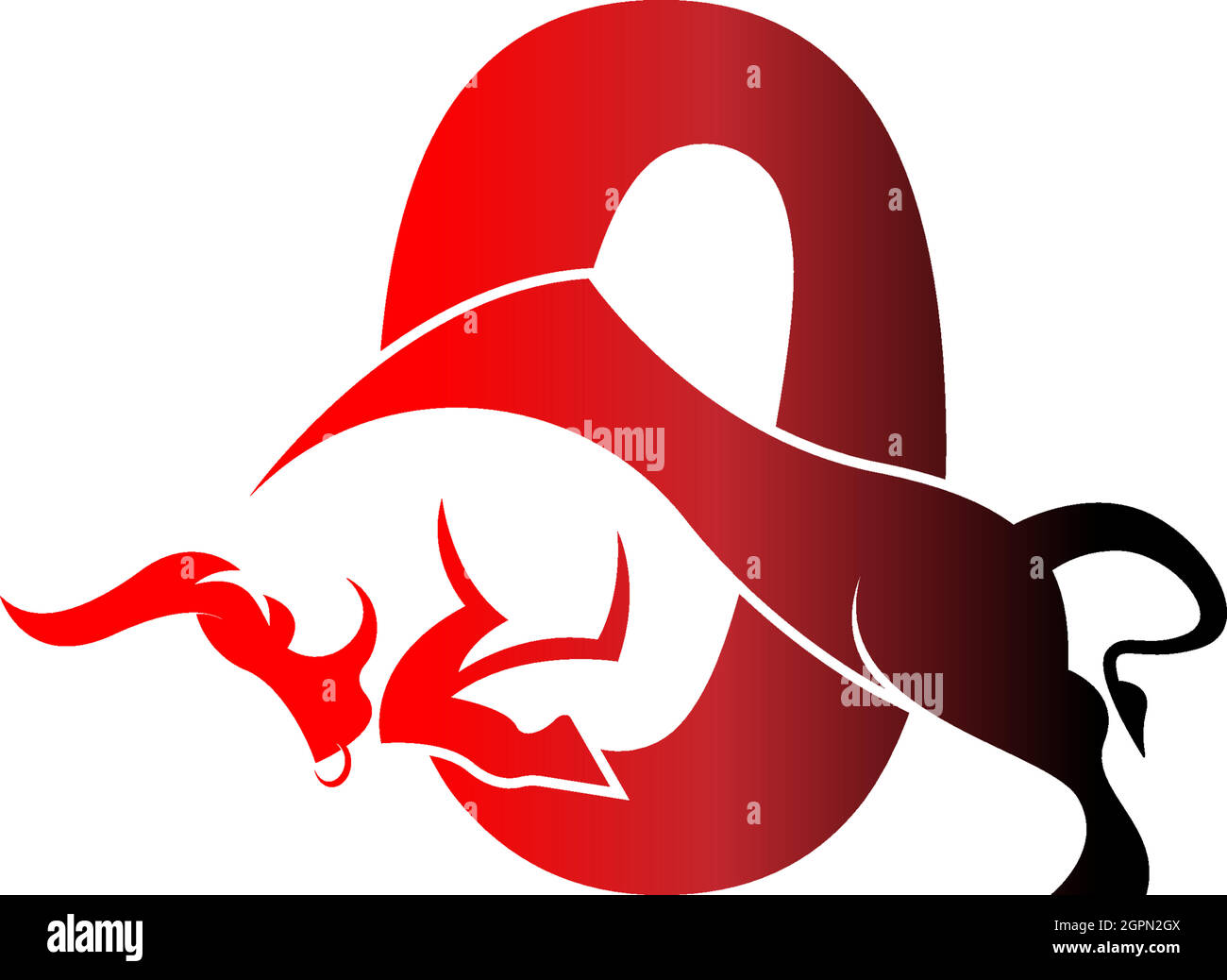 Mix letter logo icon with bull design symbol template Stock Vector ...