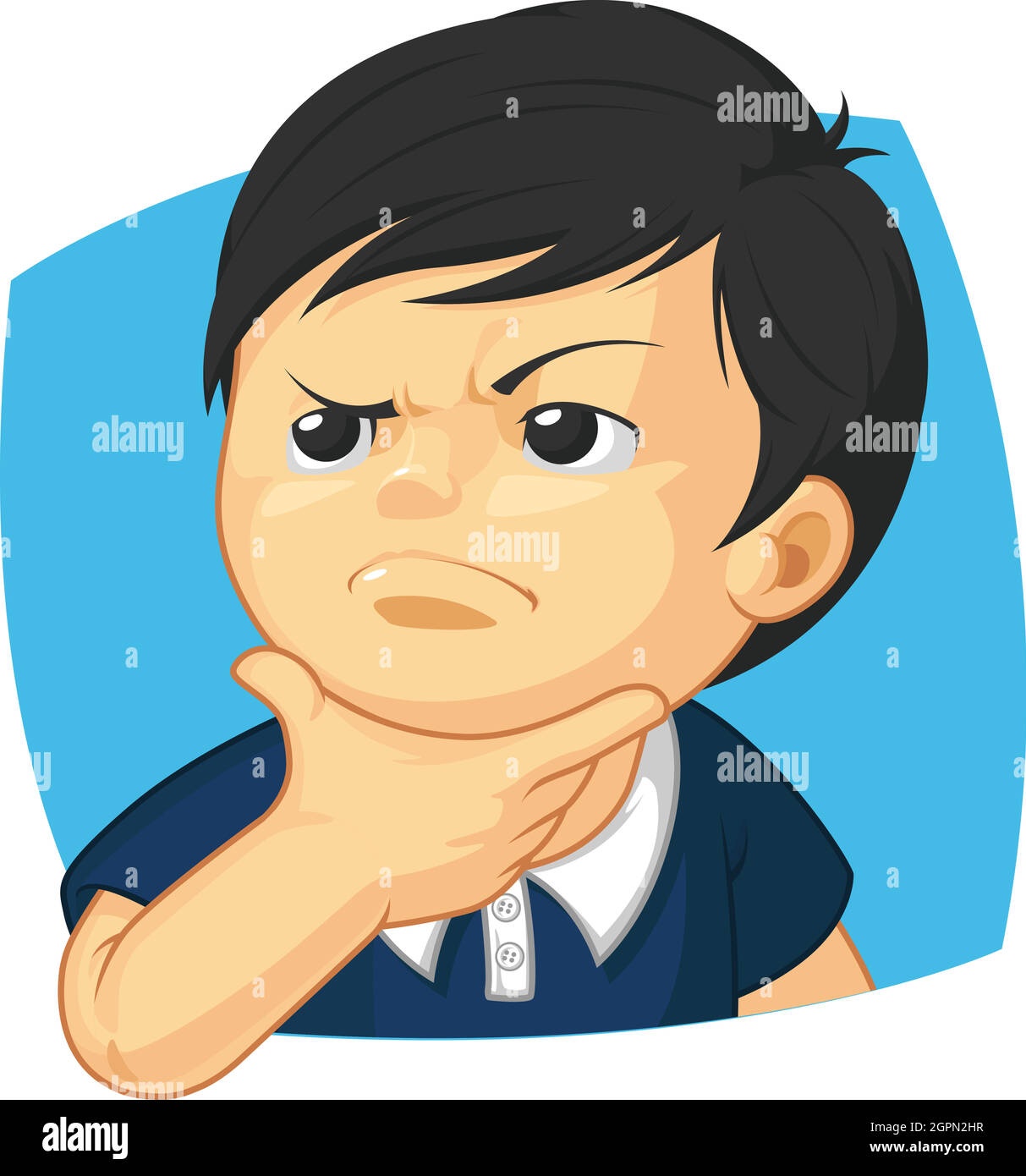Boy Thinking Wondering Calculating Considering Expression Cartoon Stock ...