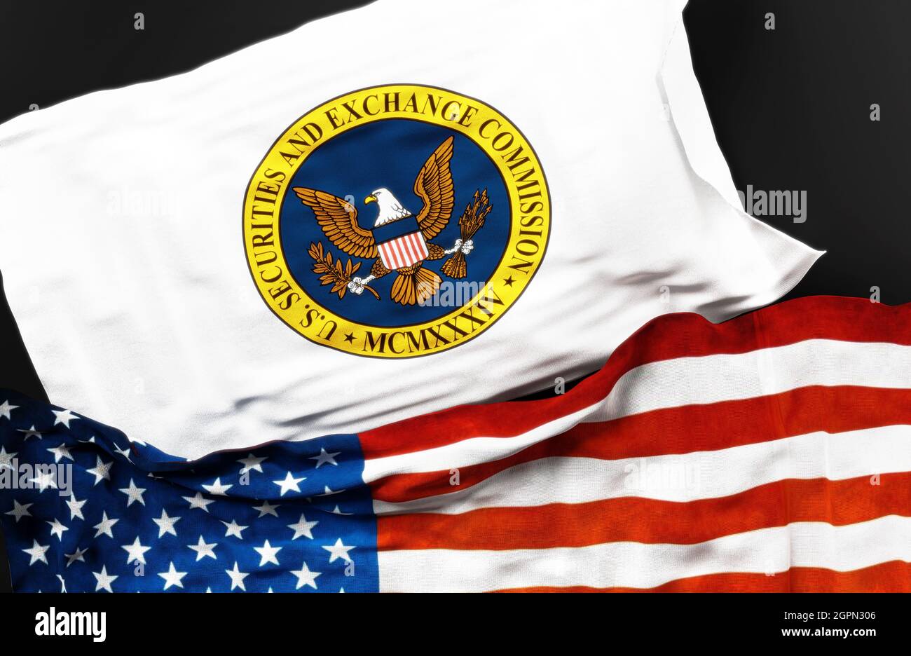 Flag of the United States Securities and Exchange Commission along with ...
