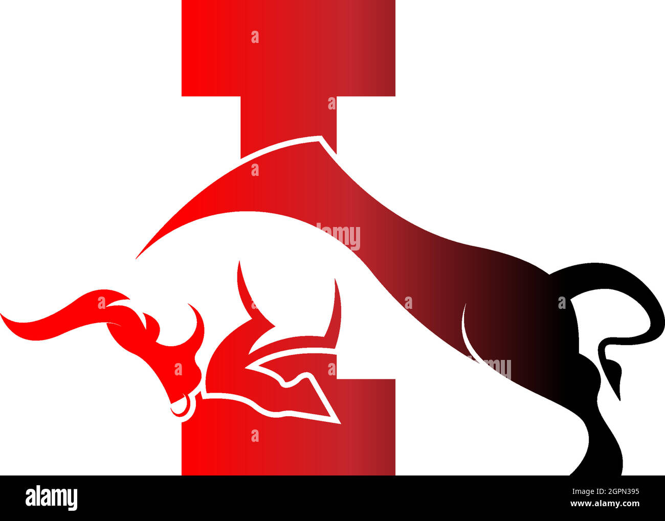 Mix letter logo icon with bull design symbol template Stock Vector ...