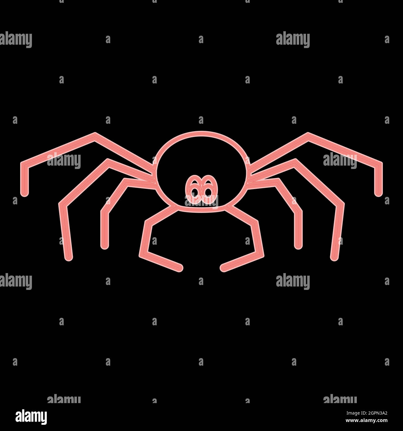 Neon spider the red color vector illustration flat style image Stock ...