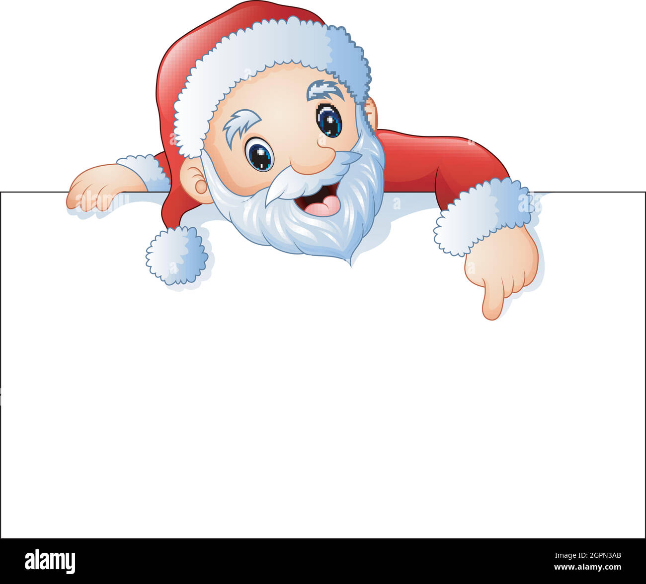 Vector cute santa claus peeping hi-res stock photography and images - Alamy