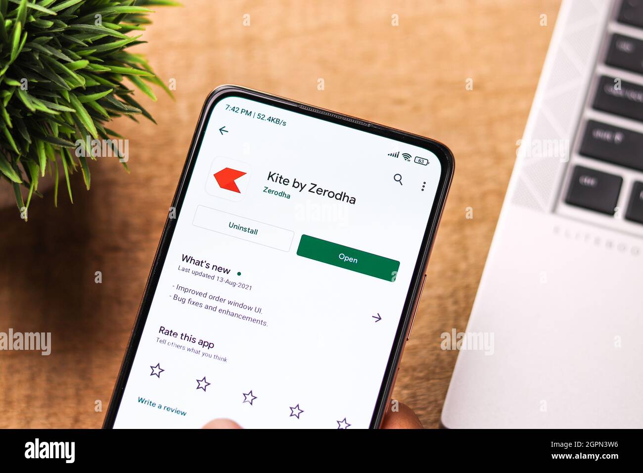 West Bangal, India - September 28, 2021 : Kite by zerodha logo on phone ...