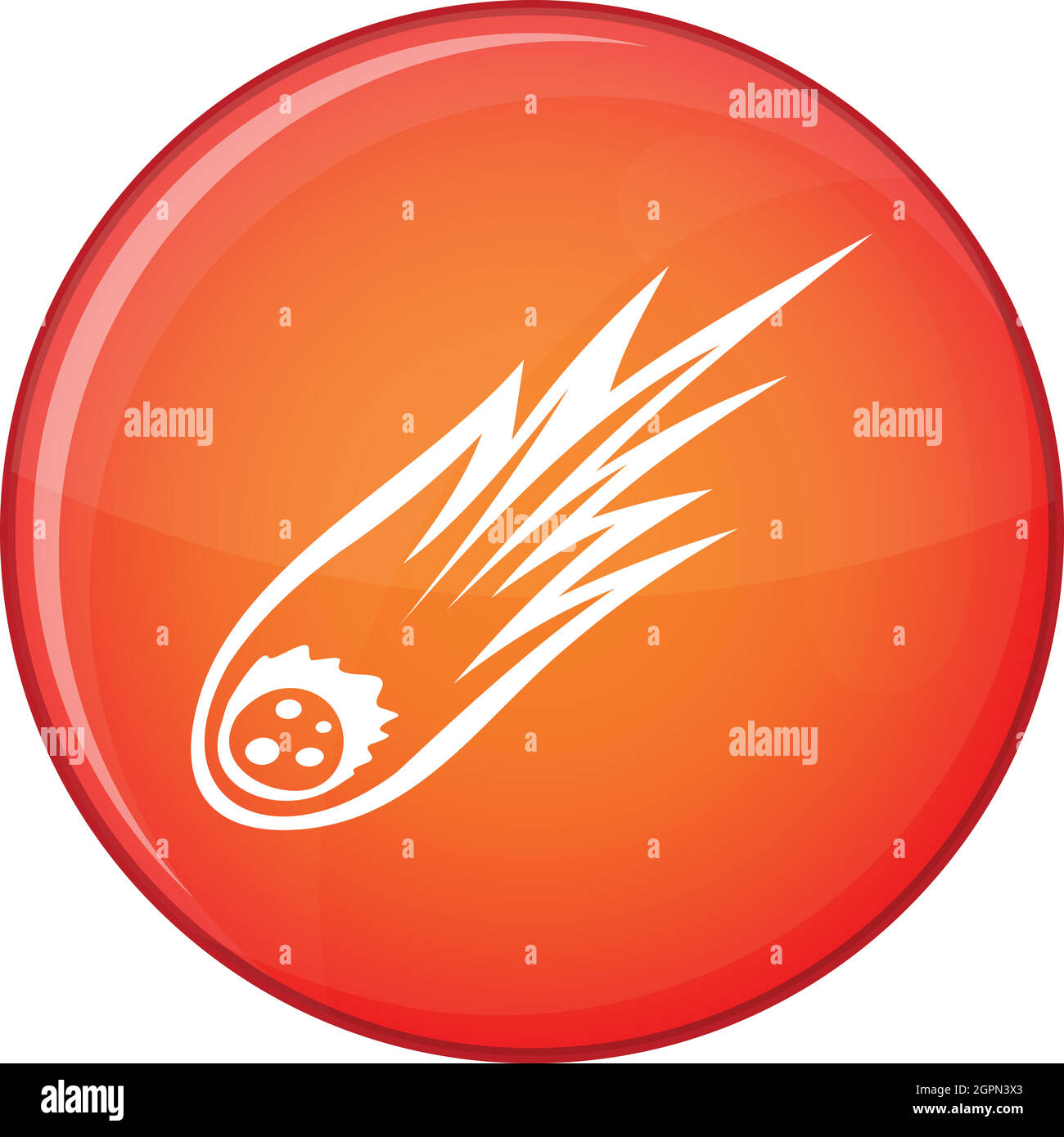Falling meteor with long tail icon, flat style Stock Vector Image & Art ...