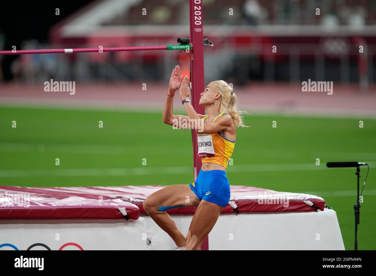 Yuliya Levchenko participating in high jump at the Tokyo 2020 Olympic ...
