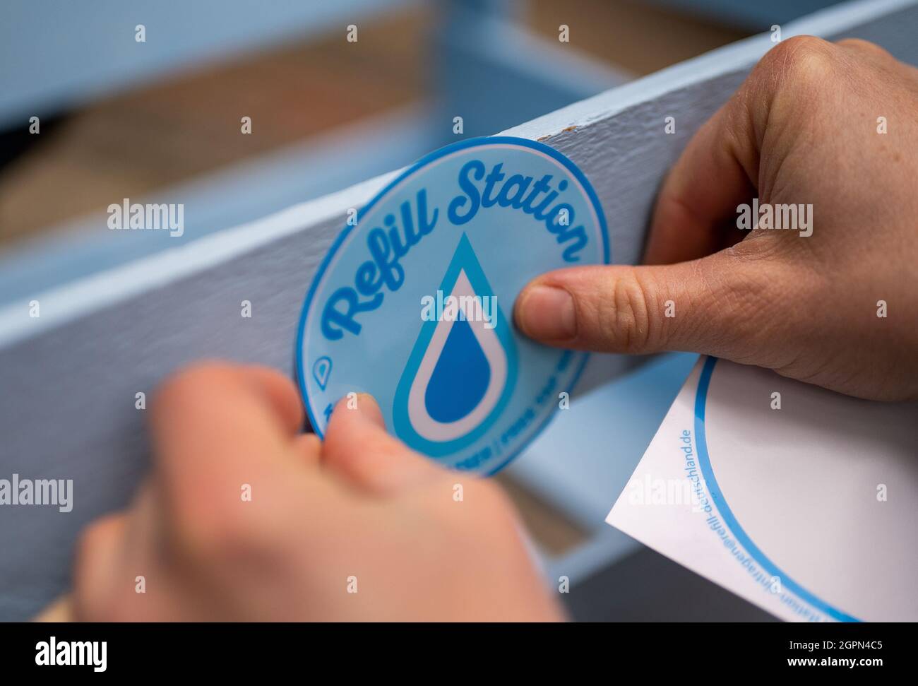 Drinking water sticker hi-res stock photography and images - Alamy