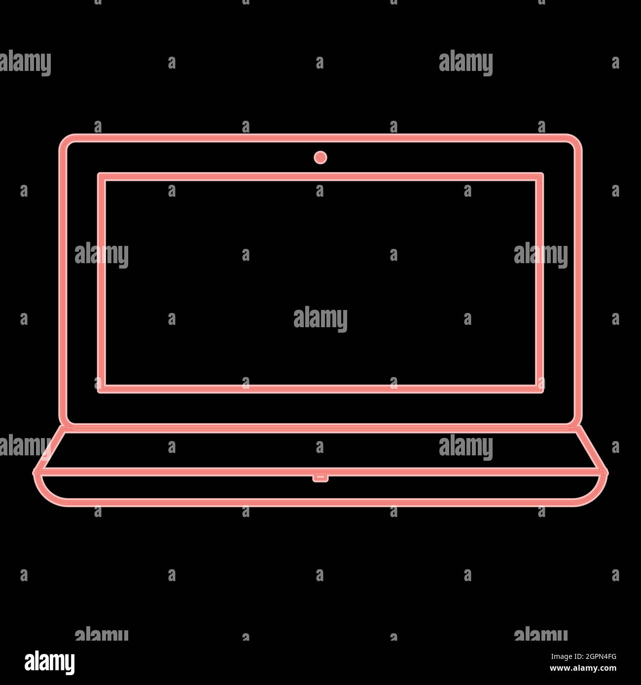Neon laptop the red color vector illustration flat style image Stock ...