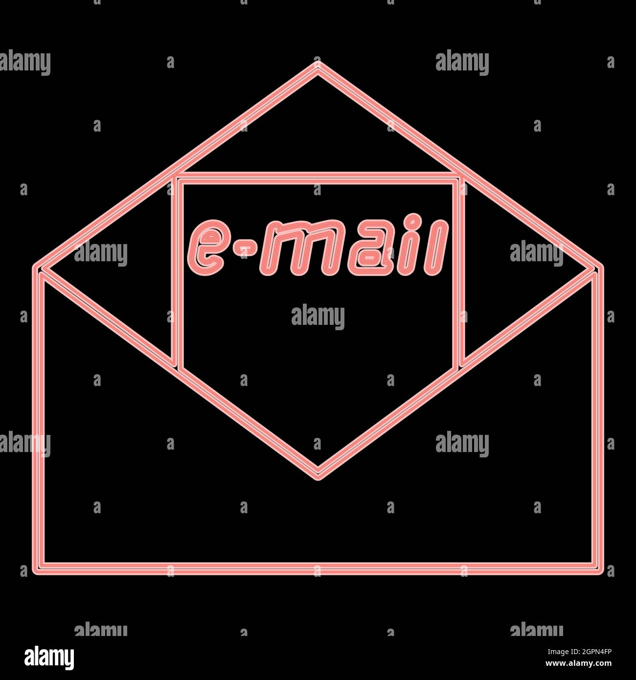 Neon letter the red color vector illustration flat style image Stock ...