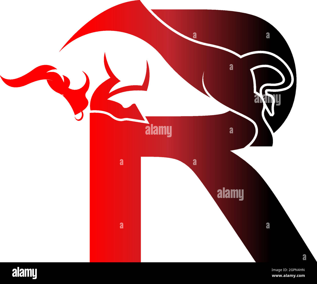 Mix letter logo icon with bull design symbol template Stock Vector ...