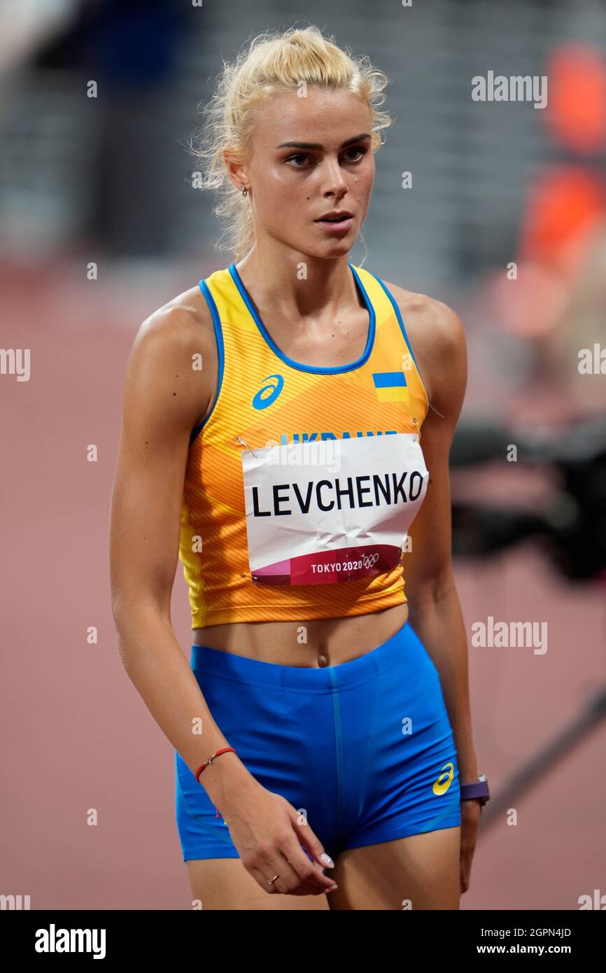 Yuliya Levchenko participating in high jump at the Tokyo 2020 Olympic ...