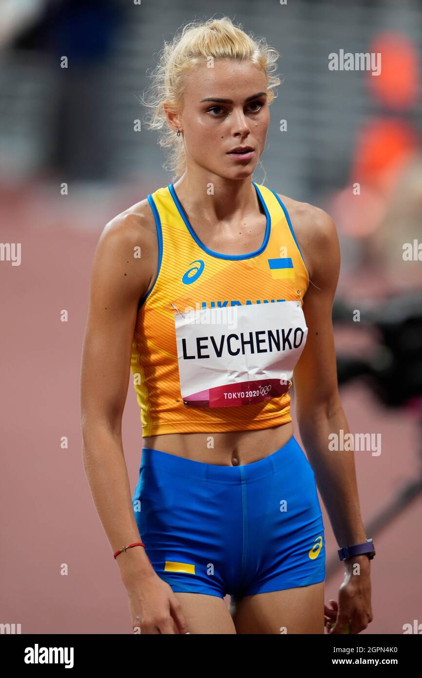 Yuliya Levchenko participating in high jump at the Tokyo 2020 Olympic Games Stock Photo - Alamy