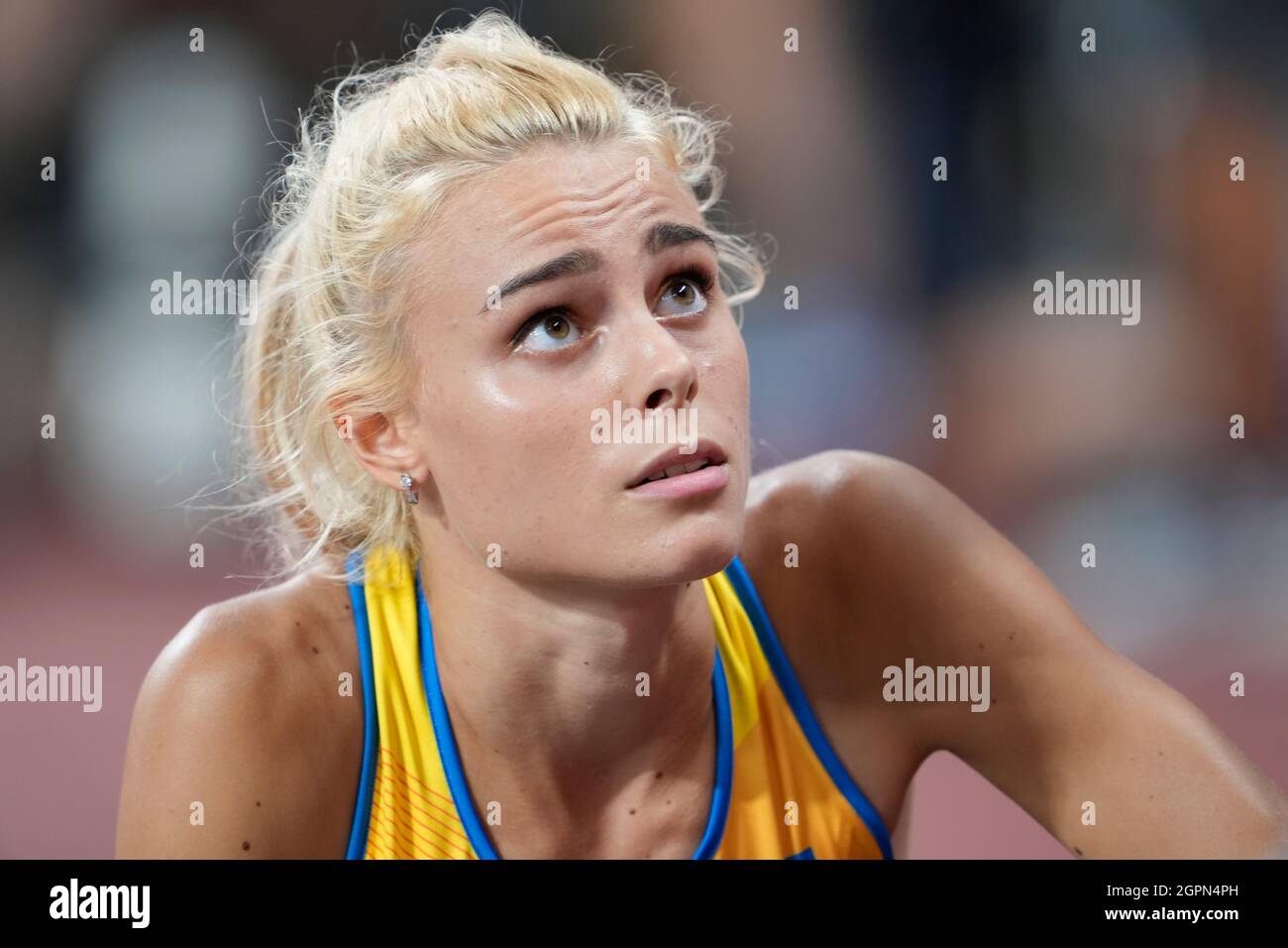 Yuliya Levchenko participating in high jump at the Tokyo 2020 Olympic ...