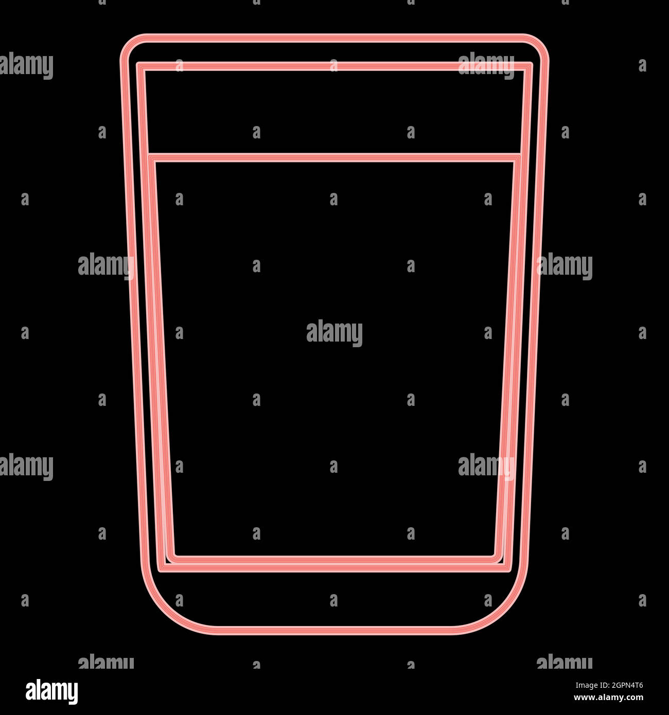 Neon glass with fluid the red color vector illustration flat style ...