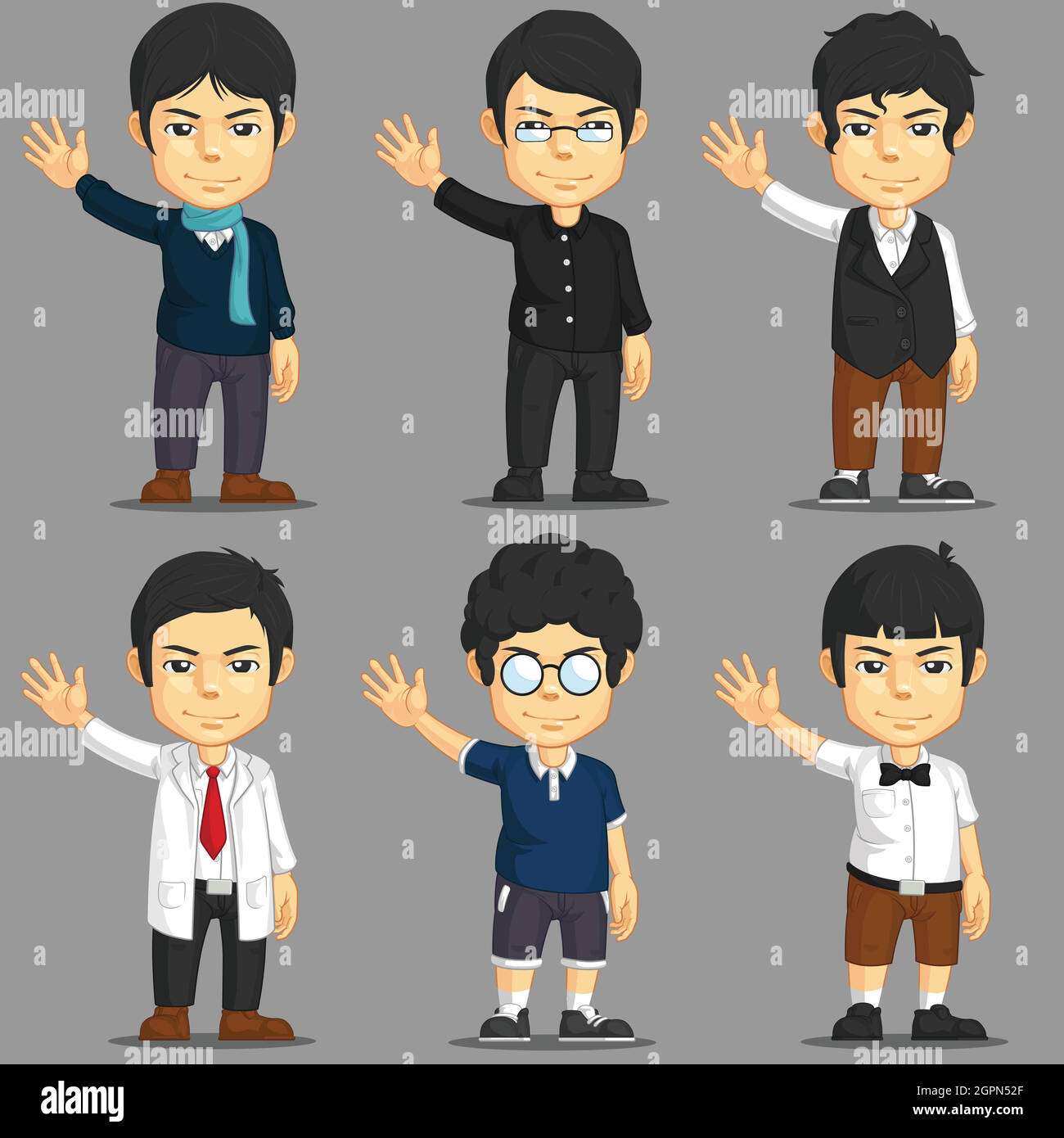 Dress up Game Character Asset Man Cartoon Isolated Vector Drawing Stock ...