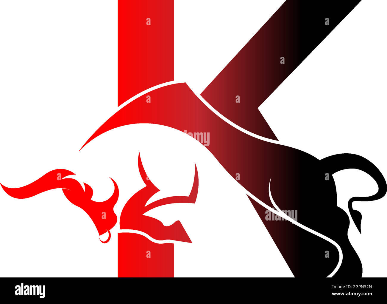 Mix letter logo icon with bull design symbol template Stock Vector ...