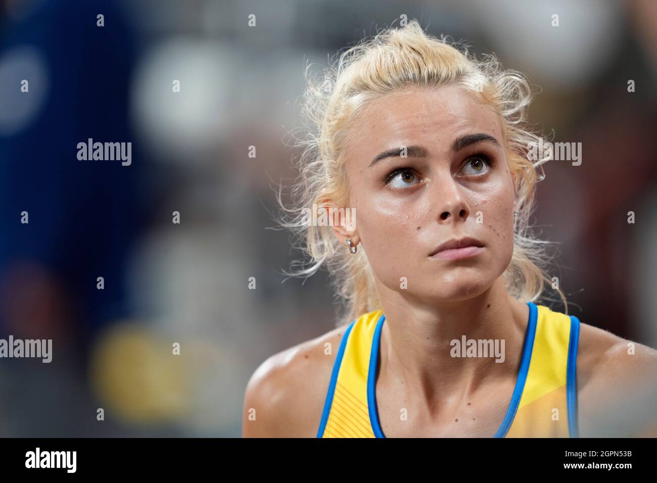 Yuliya Levchenko participating in high jump at the Tokyo 2020 Olympic ...