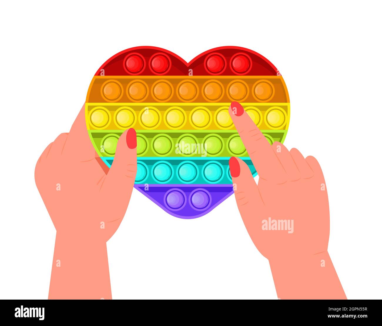 Pop it fidget, antistressor toy vector in flat style. Trendy sensory ...