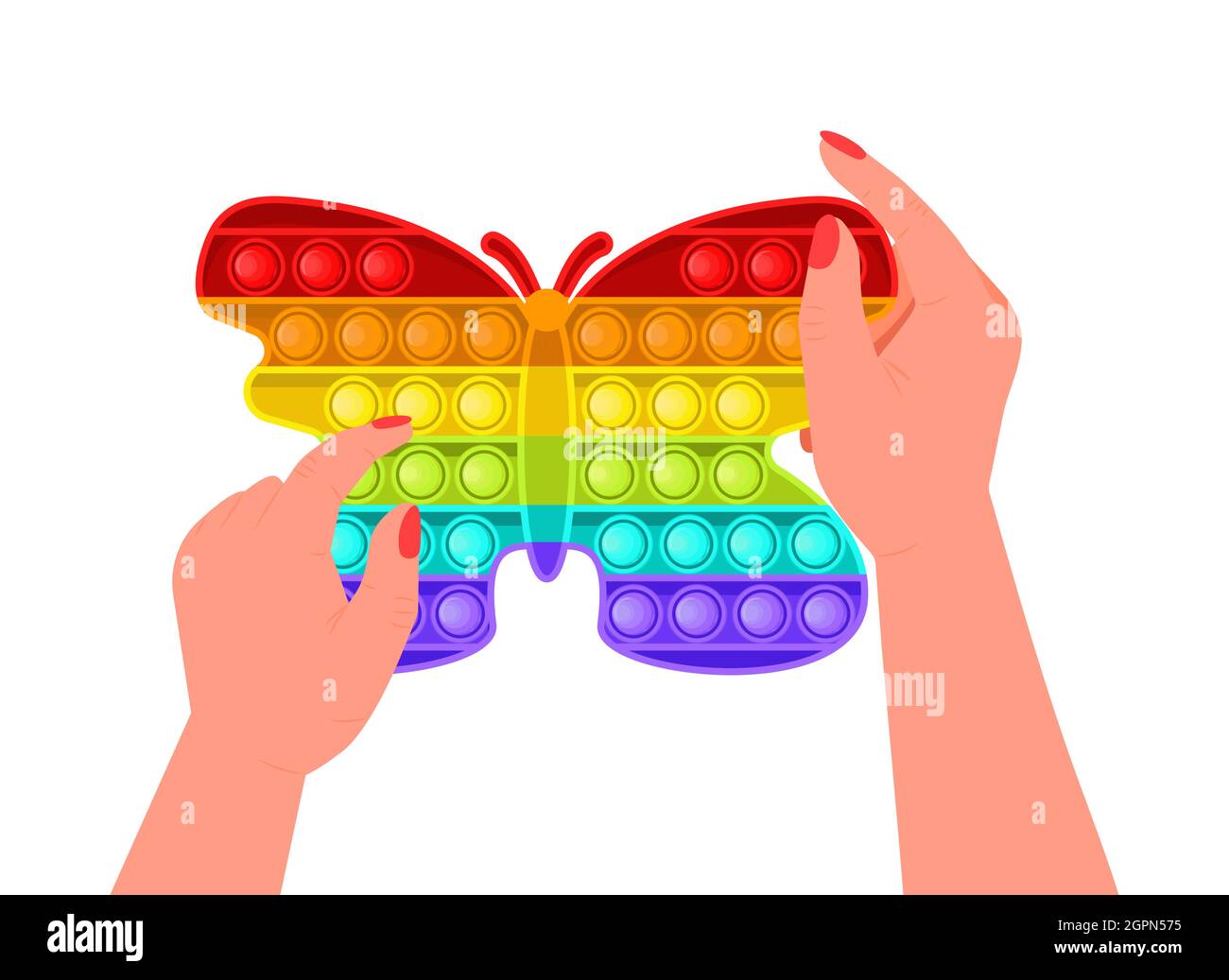 Pop it fidget, antistressor toy vector in flat style. Trendy sensory ...