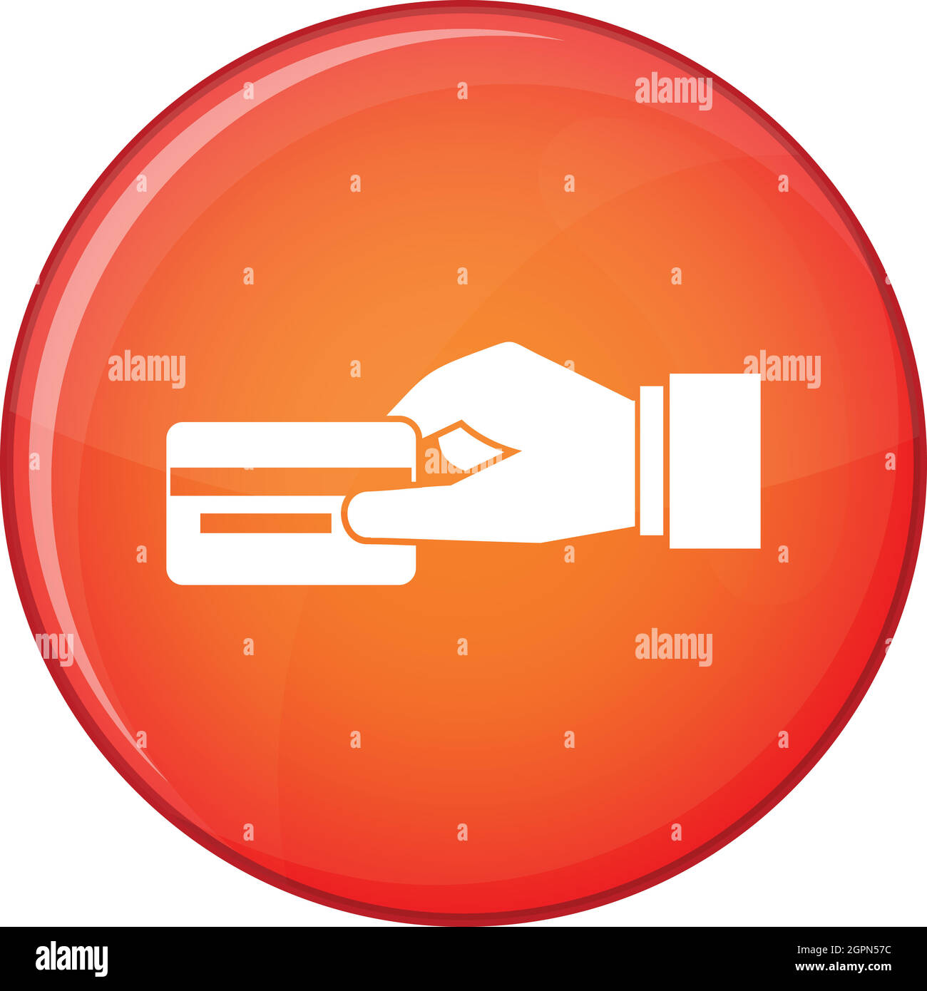 Hand holding a credit card icon, flat style Stock Vector Image & Art ...