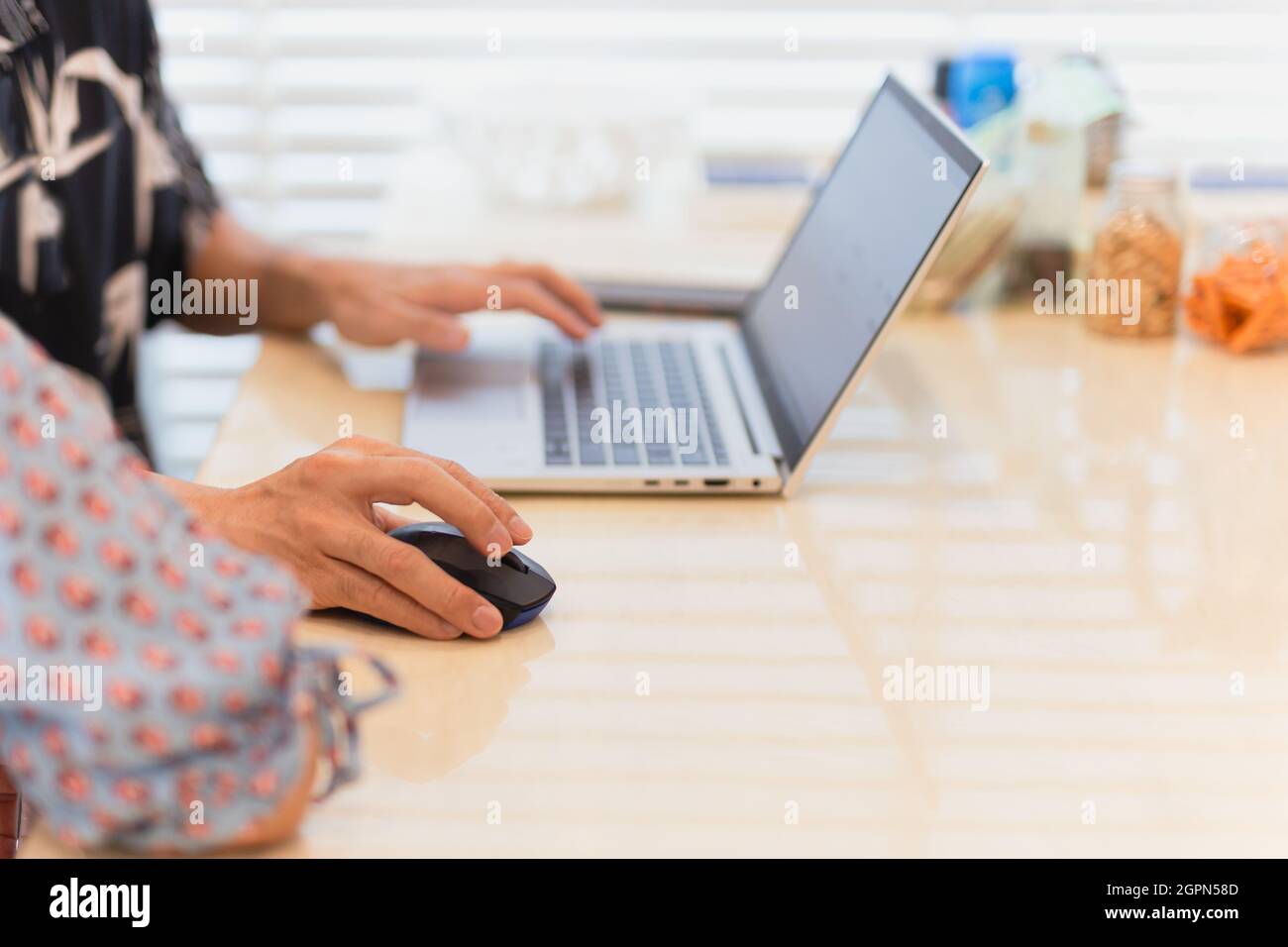 Businessman using computer mouse typing hi-res stock photography and ...