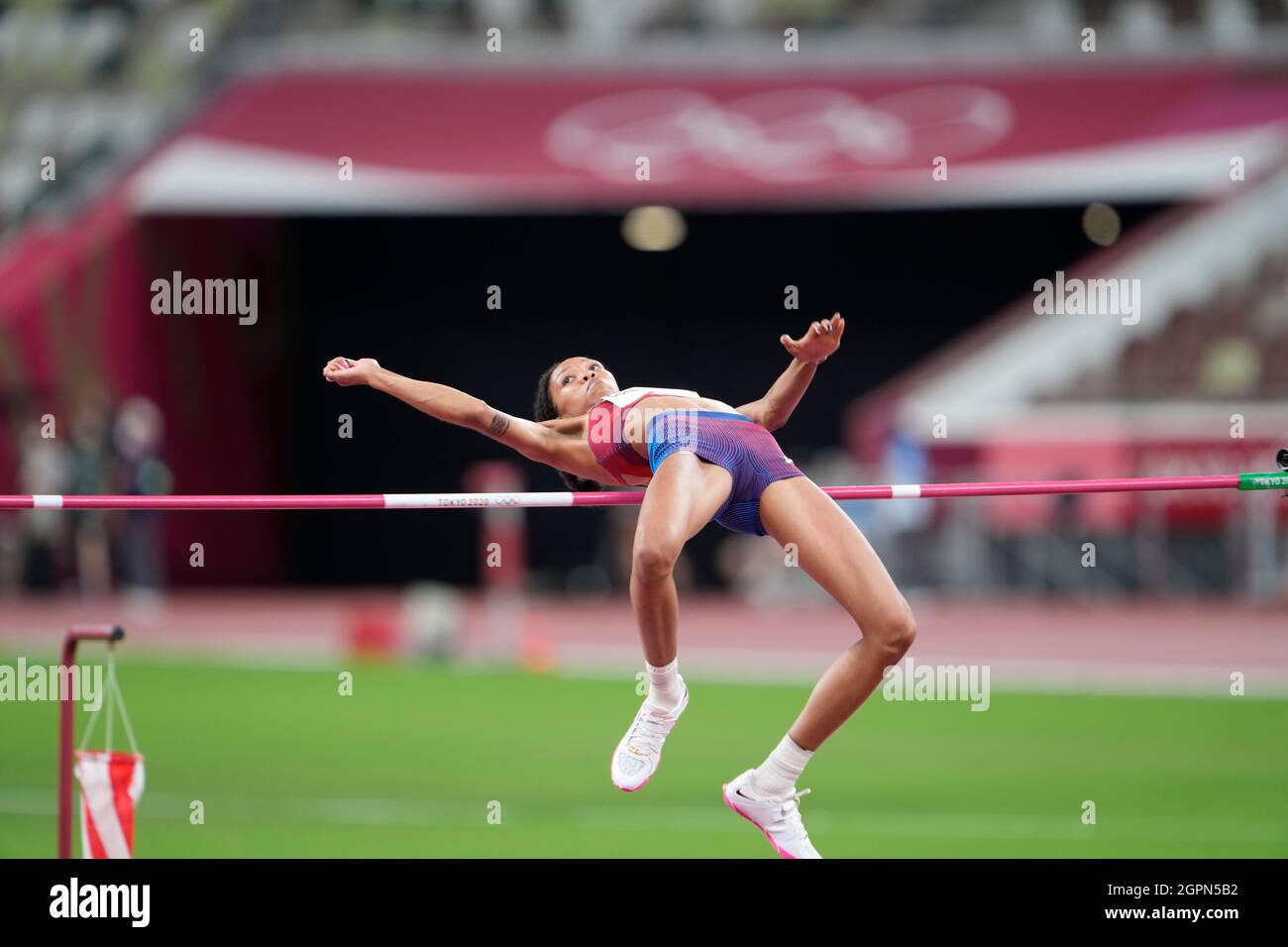 Vashti Cunningham participating in high jump at the Tokyo 2020 Olympic ...