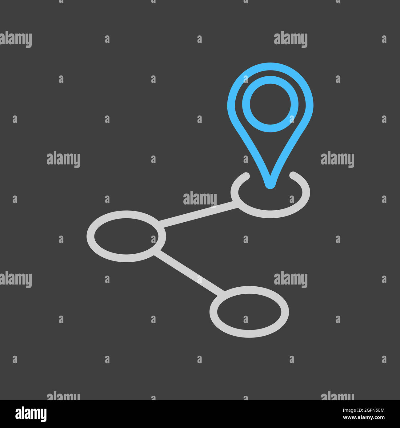 Route vector icon on dark background. Navigation sign Stock Vector ...
