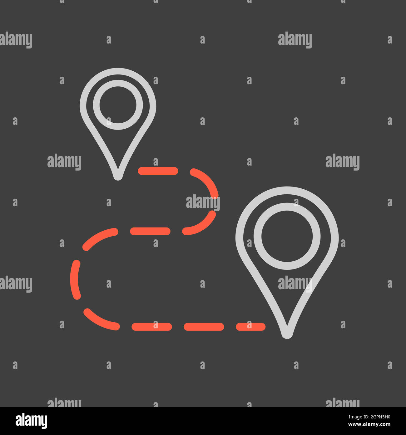 Route vector icon on dark background. Navigation sign Stock Vector ...