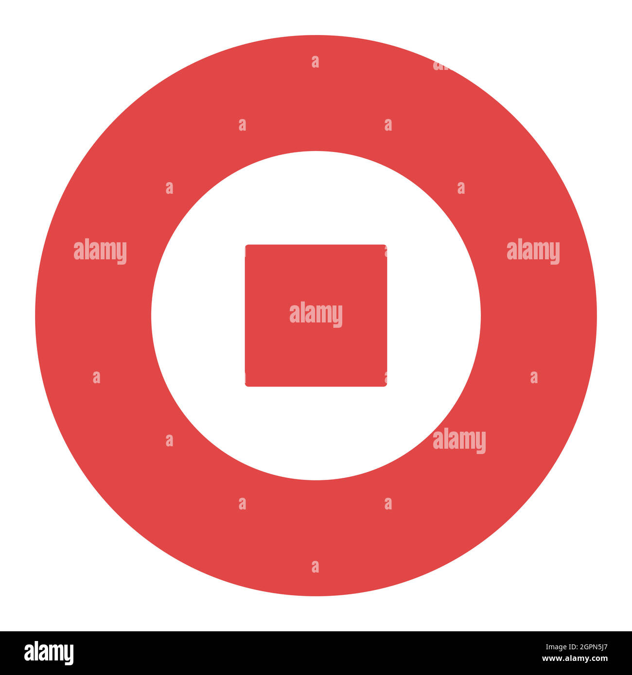 Stop button flat vector white glyph icon Stock Vector Image & Art - Alamy