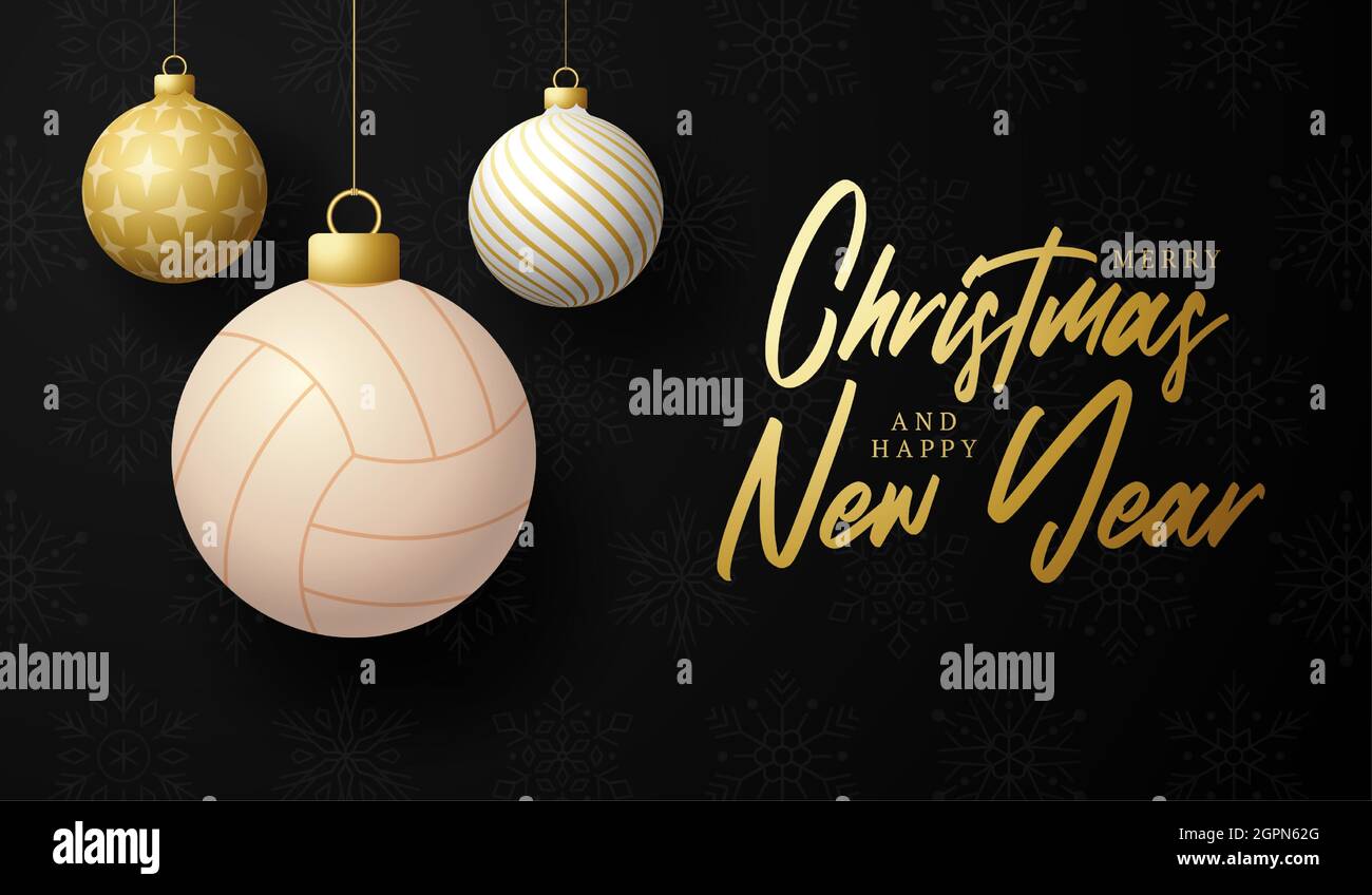 volleyball Merry Christmas and Happy New Year luxury Sports greeting ...