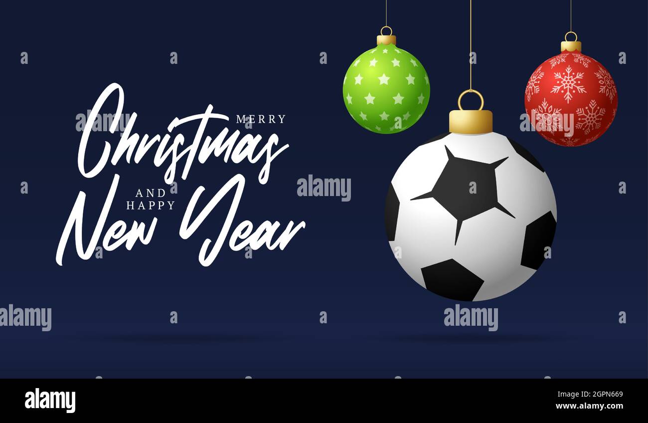 soccer Merry Christmas and Happy New Year luxury Sports greeting card ...