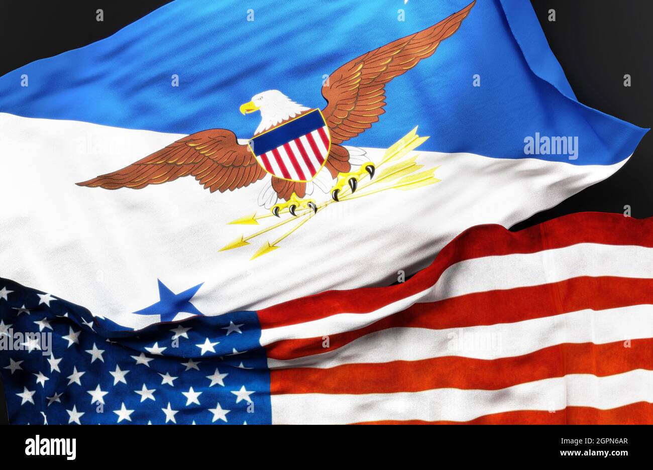 Flag of the Chairman of the U.S. Joint Chiefs of Staff along with a ...