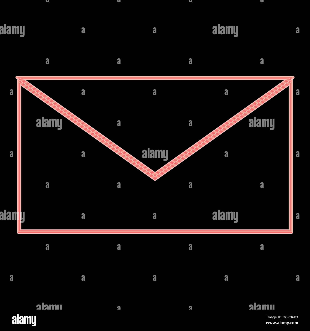 Neon mail the red color vector illustration flat style image Stock ...