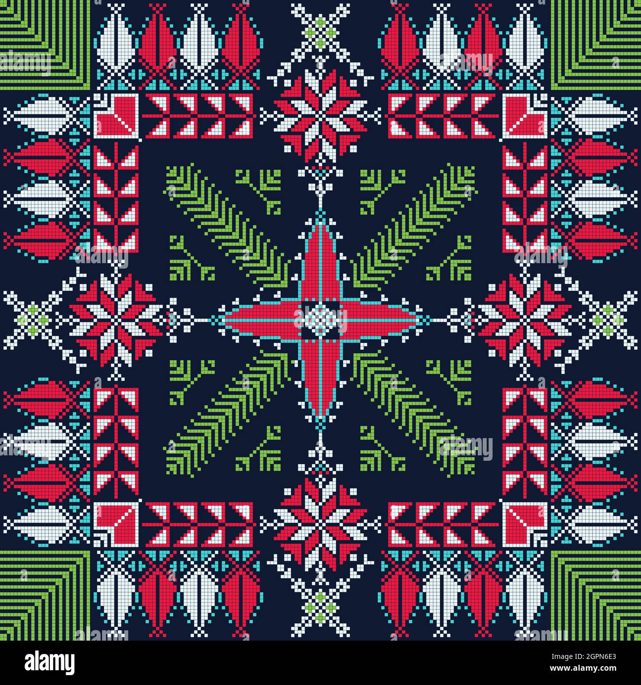 Traditional Palestinian Embroidery Pattern Stock Vector Image & Art - Alamy